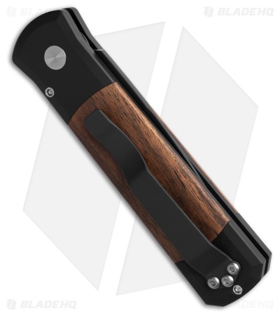 Pro-Tech Godson Automatic Knife Black Al Bocote Wood DLC