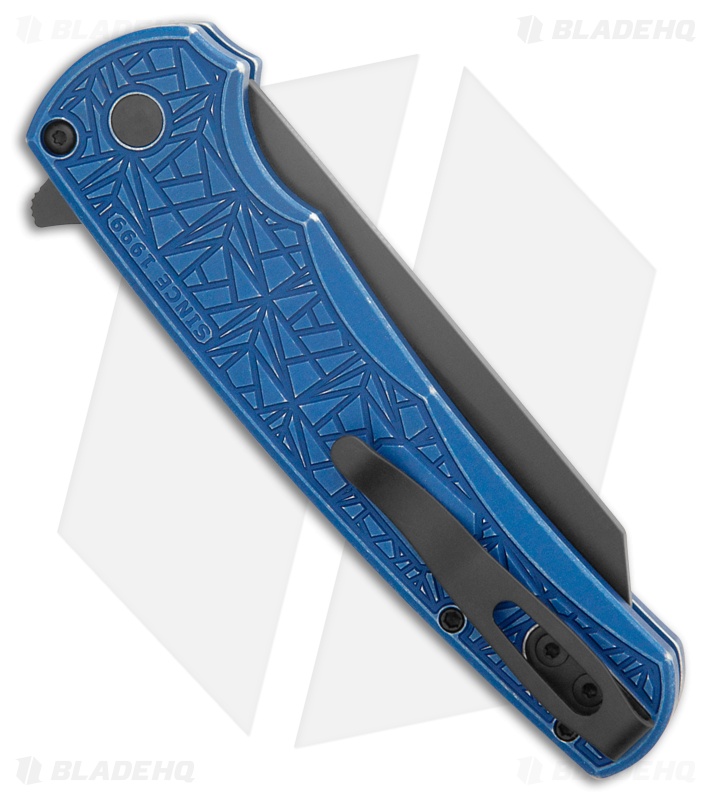 Pro-Tech Malibu Reverse Tanto Battleworn Blue Nexus DLC