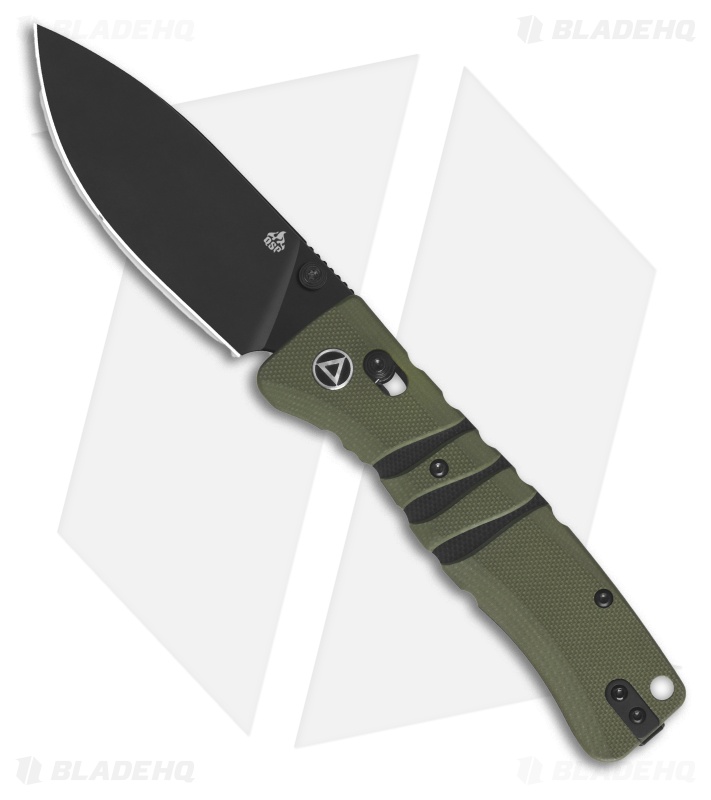 QSP Ripley Glyde Lock Green G-10 Drop Point Black 14C28N