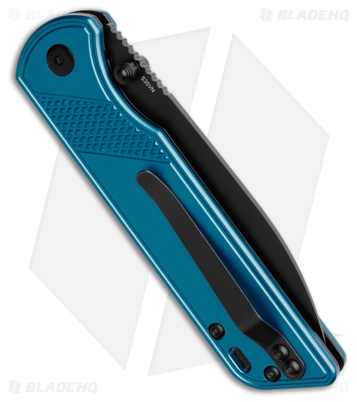 QSP Parrot V2 Liner Lock Knife Blue Aluminum | Black Blade