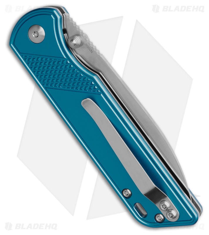QSP Parrot V2 Liner Lock Knife Blue Aluminum | Satin Blade