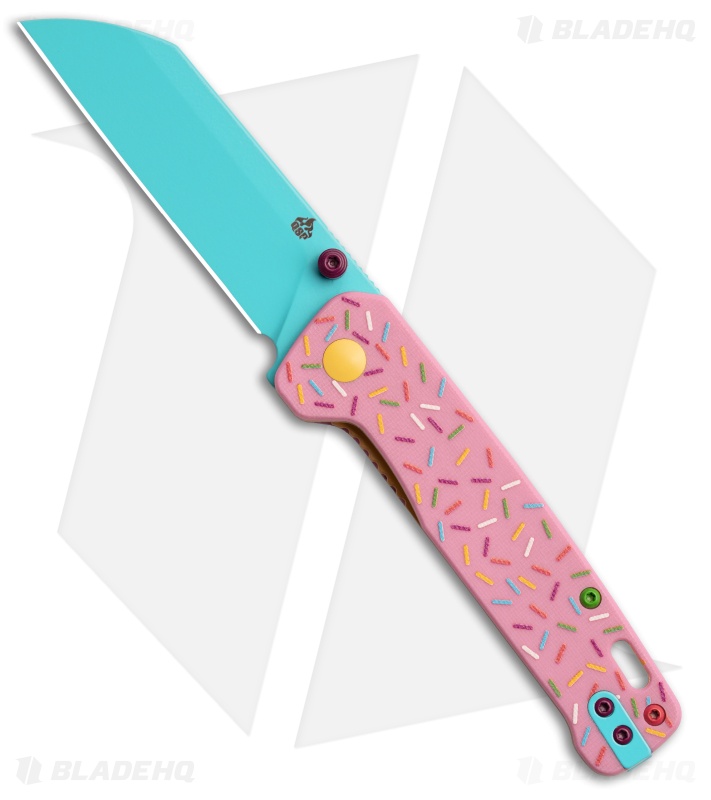 QSP Penguin Dessert Warrior Pink G-10 Blue Blade
