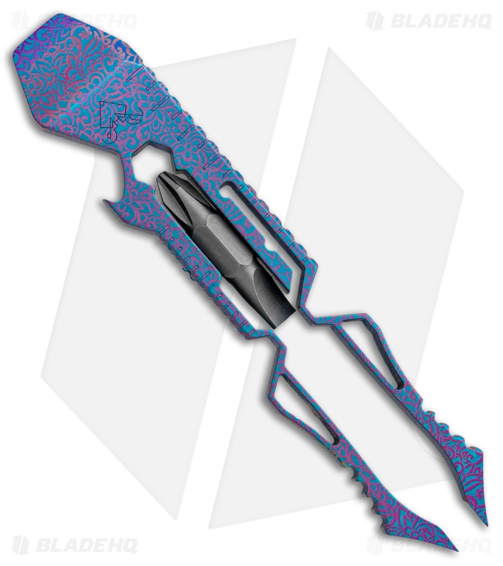RB Tools & Design Enigma | Ti Pocket Probe Tool | Blue/Purple Floral