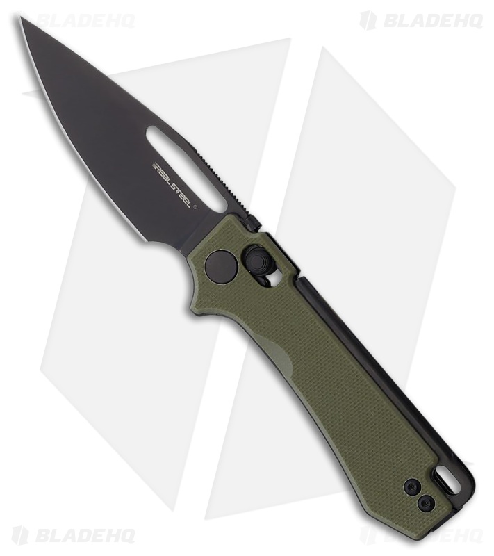 Real Steel Vis Crossbar Lock Knife Green G-10 Black PVD