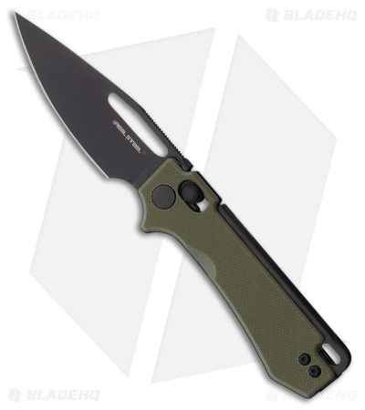 Real Steel Vis Crossbar Lock Knife Green G-10 Black PVD