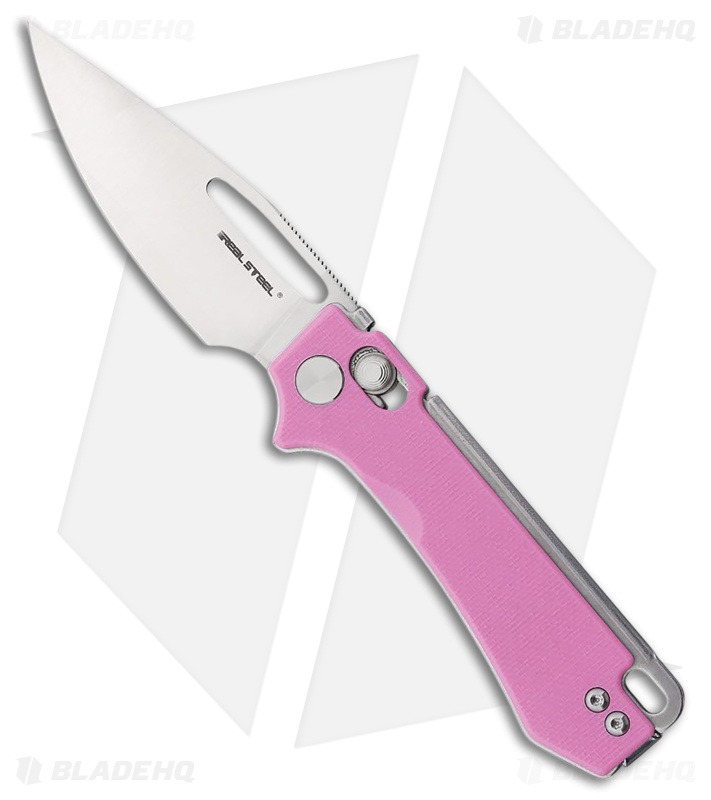 Real Steel Vis Crossbar Lock Knife Pink G-10 Satin