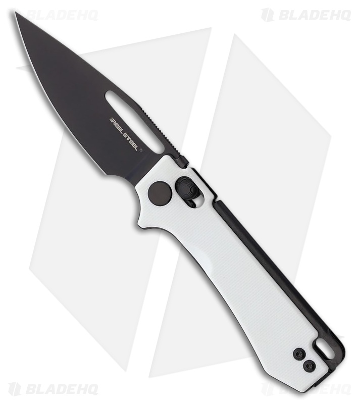 Real Steel Vis Crossbar Lock Knife White G-10 Black PVD