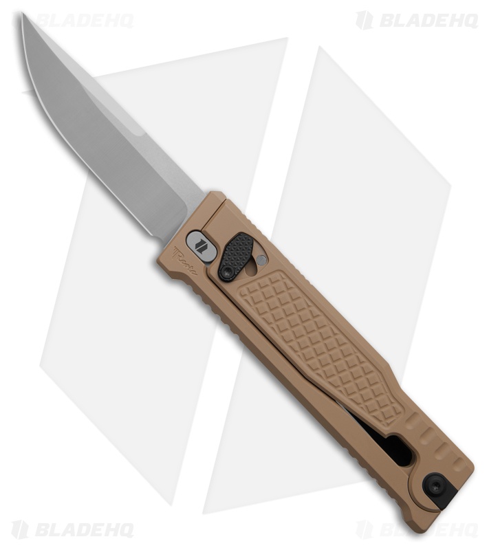 Reate Knives EXO-M Gravity Knife Tan Al Drop Point Satin