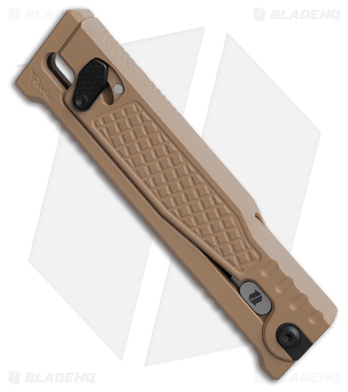 Reate Knives EXO-M Gravity Knife Tan Al Drop Point Two-Tone
