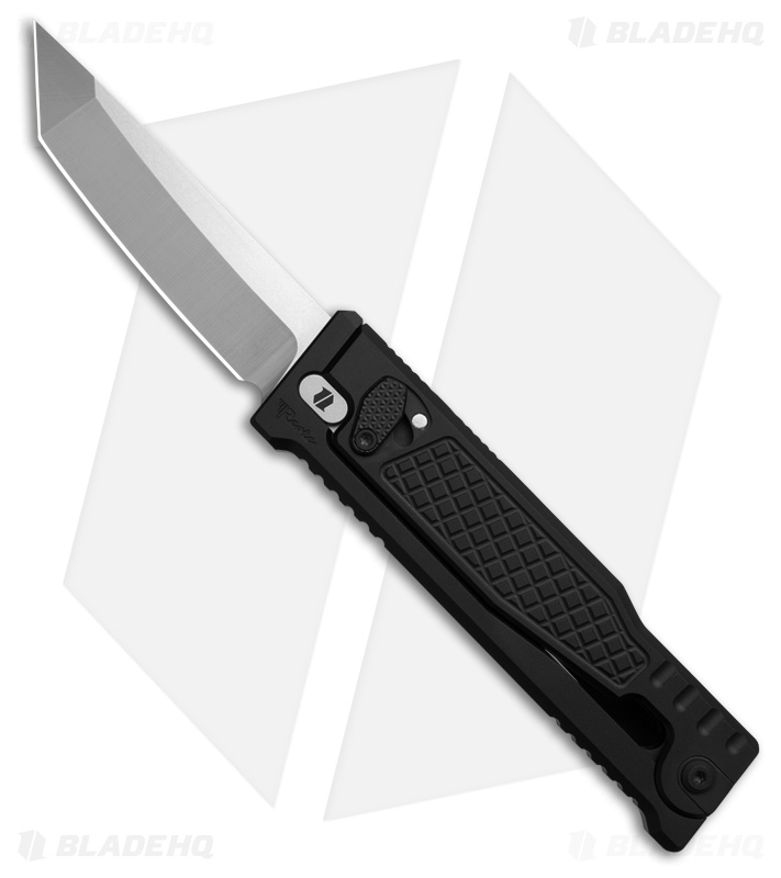 Reate EXO-M Elmax Satin Tanto Gravity Knife Black Aluminum