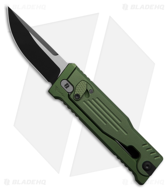Reate EXO Mini Drop Point Gravity Knife Green Aluminum PVD