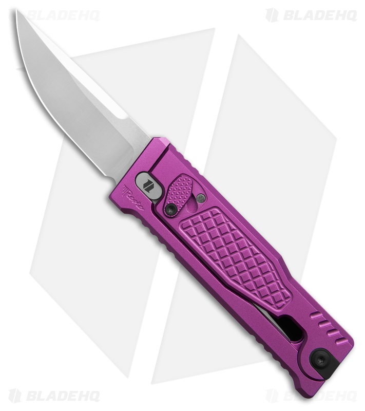 Reate EXO Mini Drop Point Gravity Knife Purple Frag Aluminum Satin