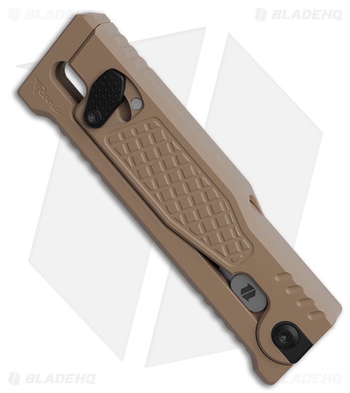 Reate EXO Mini Drop Point Gravity Knife Tan Frag Aluminum