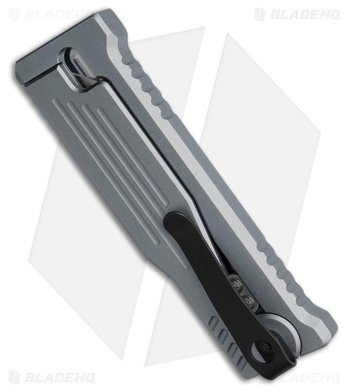 Reate Knives EXO-MINI Knife Gray Al Drop Point Satin Nitro-V