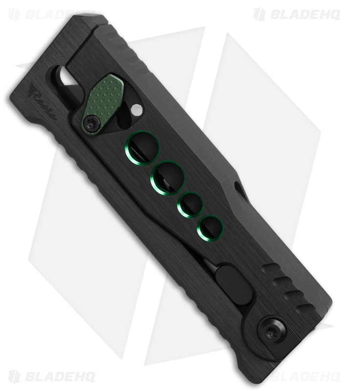 Reate EXO-U Gravity Knife | Black/Green Accents Speedhole