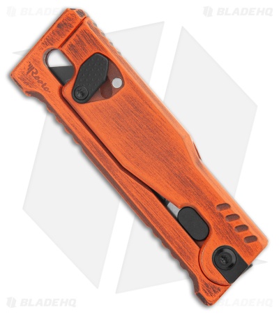 Reate EXO-U Gravity Knife Distressed Orange Aluminum
