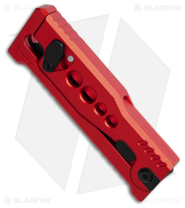 Reate EXO-U Gravity Knife Red Speedhole Aluminum Satin