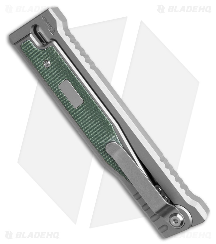 Reate OG EXO OTF Bead Blasted Ti/Green Micarta Tanto Two-Tone ELMAX