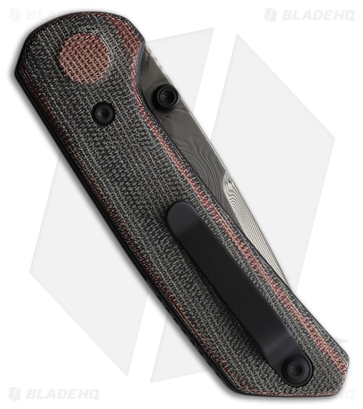 Reate PL-XT Pivot Lock Knife Red/Black Micarta Damascus