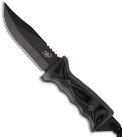 Scorpion Knives Overt Pathfinder Knife Fixed Blade (5" Black Plain ...