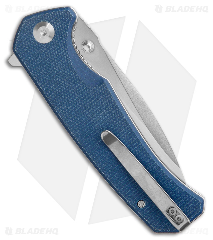 SENCUT Skarnax Blue Micarta Drop Point Satin 9Cr18MoV