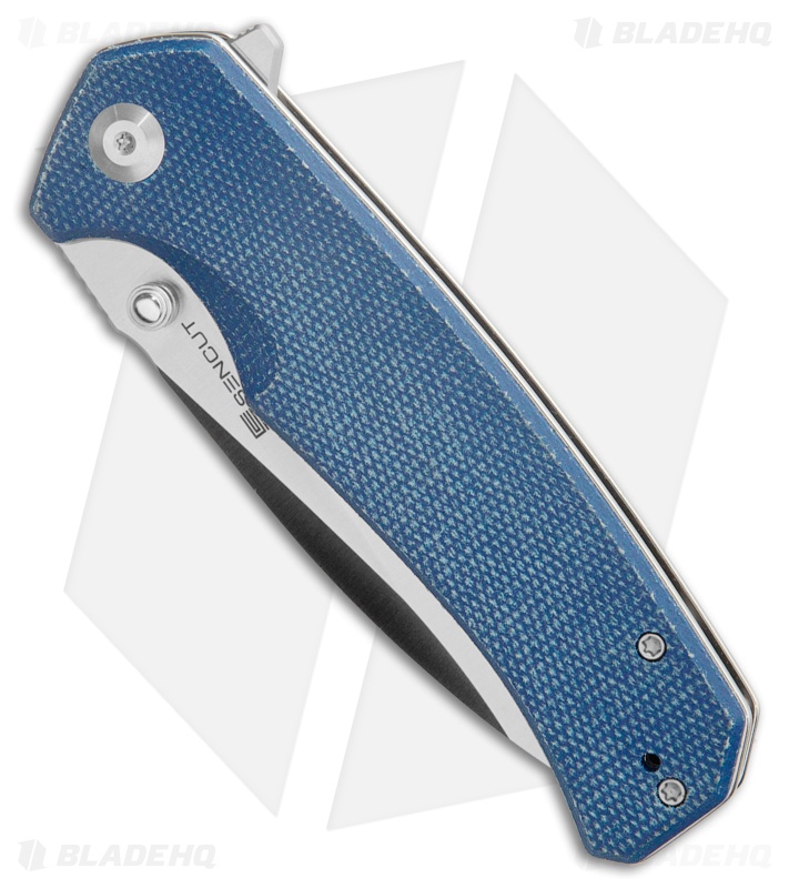 SENCUT Skarnax Blue Micarta Drop Point Satin 9Cr18MoV