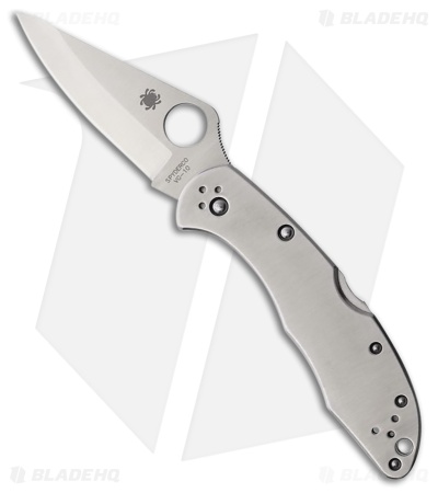 Spyderco Delica 4 Knife Stainless Steel SS Folder (2.88" Satin Plain ...