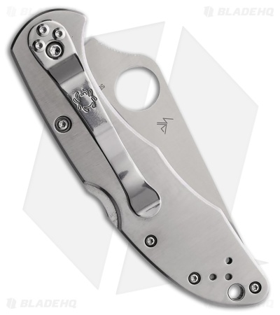 Spyderco Delica 4 Knife Stainless Steel SS Folder (2.88" Satin Plain ...