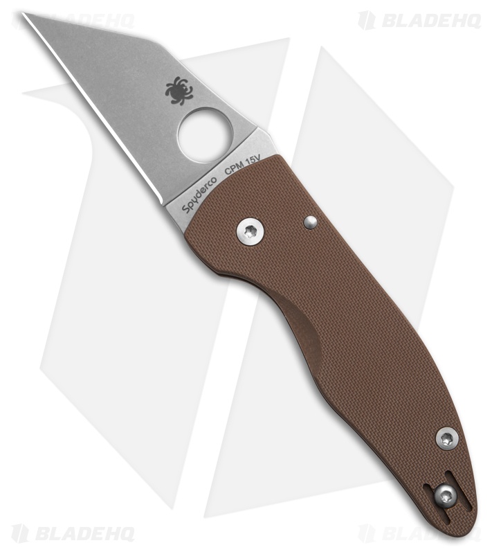 Spyderco MicroJimbo Knife Brown G-10 Satin 15V
