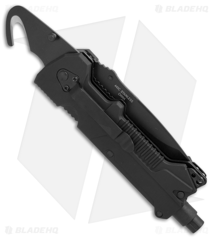 StatGear T3 Tactical Auto Rescue Tool w/ Folding Blade and Strap Cutter ...