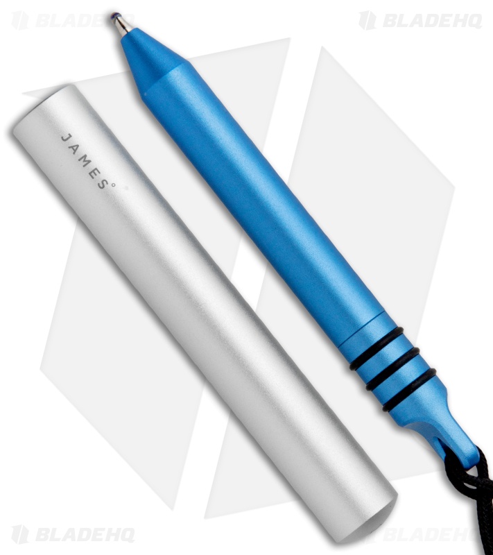 The James Brand Stilwell Aluminum EDC Pen (Steel Blue/Silver) - Blade HQ