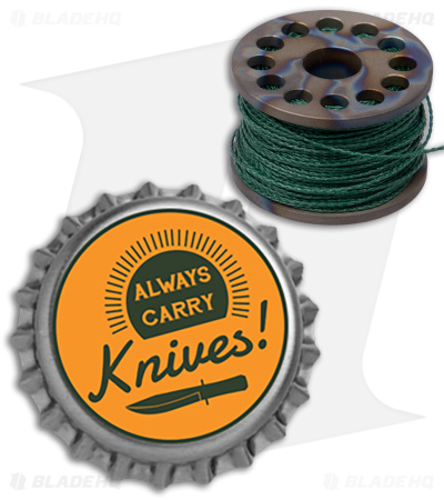 TiSurvival Green Sandblasted Titanium Spool - Blade HQ
