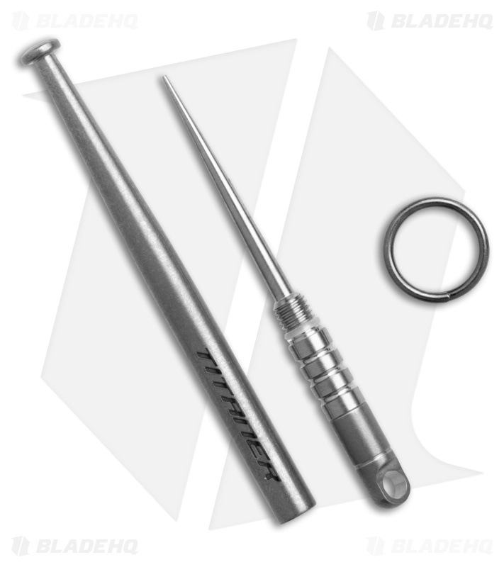 Titaner Titanium Toothpick + Key Chain Case - Gray