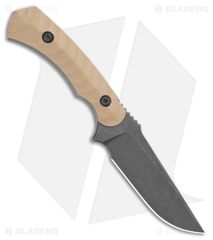 Toor Knives Brauler Fixed Blade Knife Omaha Tan G-10 Black