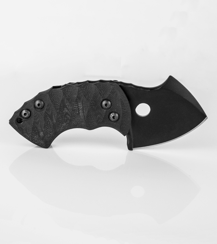 TuffKnives Death Toad #2 G-10 Friction Folder Knife (2.1" Black) - Blade HQ
