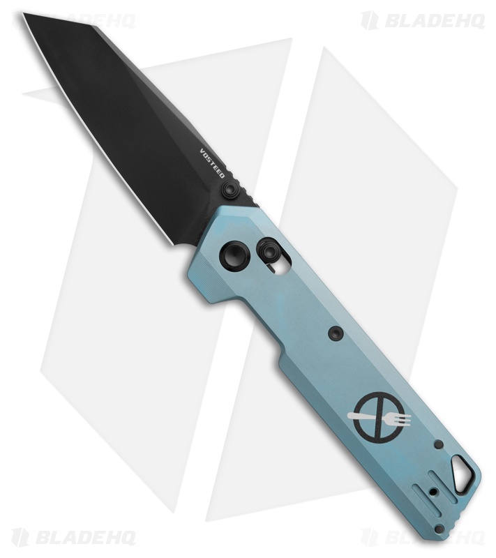 Vosteed Parallel Zero Forks Pocket Knife Blue Ti Black Blade
