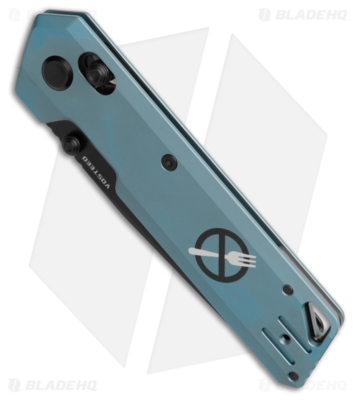 Vosteed Parallel Zero Forks Pocket Knife Blue Ti Black Blade