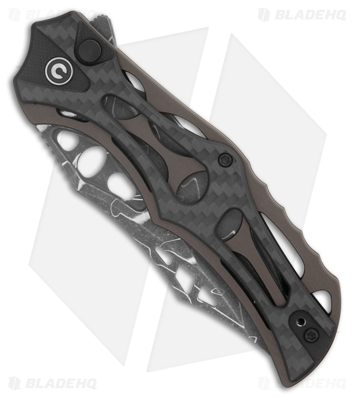 CIVIVI Biophase Pocket Knife Gray Al/CF/Black G-10 Damascus