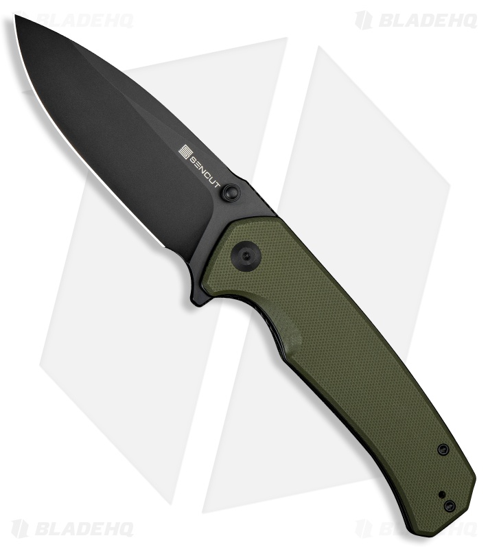 SENCUT Skarnax OD Green G-10 Drop Point Black 9Cr18MoV