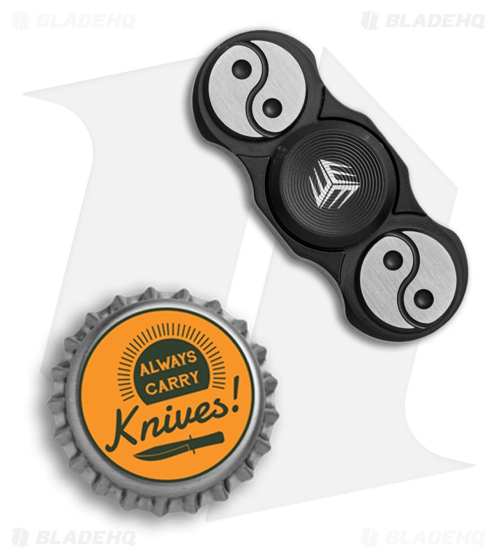 WE Knife Co. S01D Titanium Fidget Spinner (Black/Satin) - Blade HQ