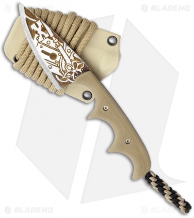 Alan Folts Custom Titanium Minimalist Drop Point Neck Knife w/ Tan G10 ...