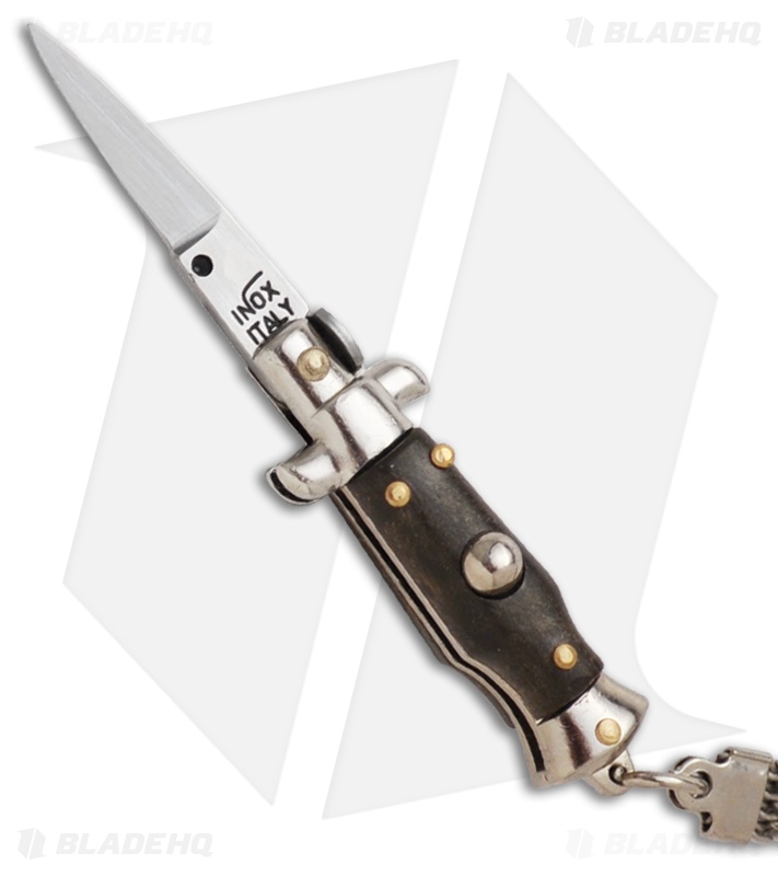 SKM 2.75" Keychain Stiletto Automatic Knife Sim Wood (1.2" Satin ...
