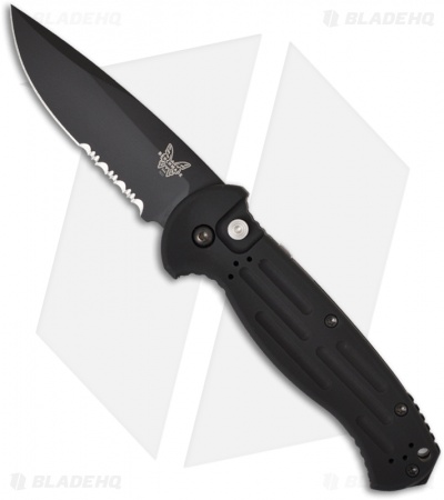 Benchmade 9051SBK AFO II Automatic Knife (3.56" Black Serr) - Blade HQ