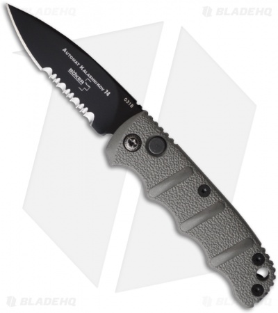 Boker Mini Kalashnikov Serrated Automatic Knife - D2 Black + Gray ...