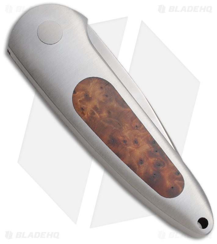 Boker Top Lock II Automatic Knife Thuya Wood (2.75" Satin) 117103 - Blade HQ