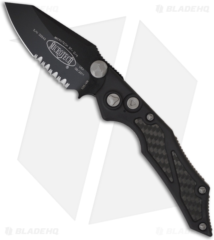 Microtech Select Fire Dual Action Automatic Knife (3.5" Black Serr) 128 ...