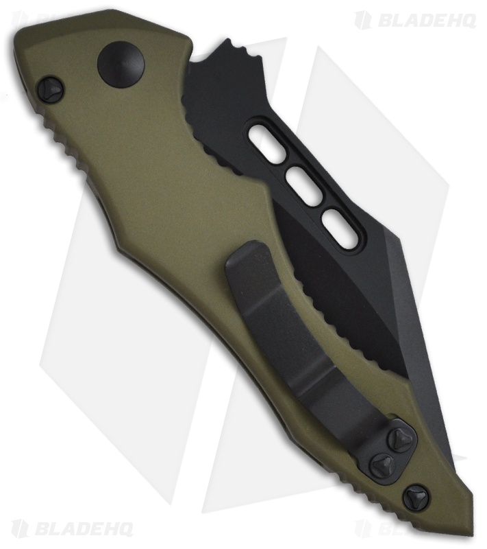 Microtech Vector Green Automatic Knife (3.95" Black Serr) 132-2GR ...