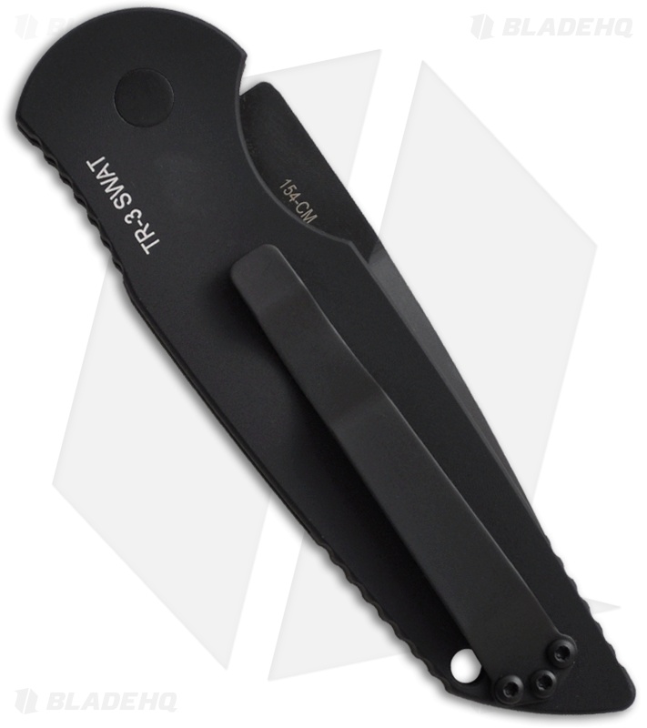 Pro-Tech TR-3 Knife - Tactical Auto Switchblade | Black Serrated | Blade HQ