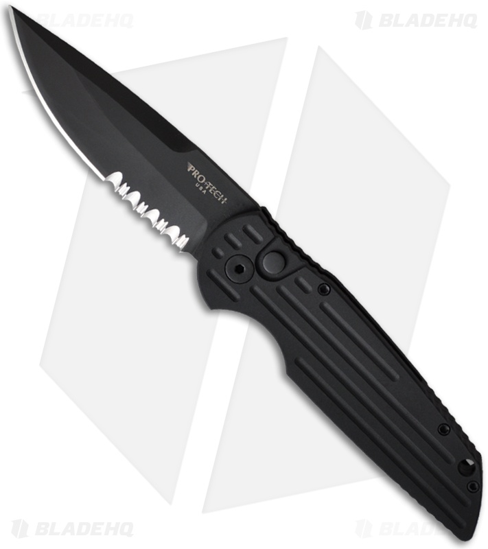 Pro-Tech TR-3 Knife - Tactical Auto Switchblade | Black Serrated | Blade HQ