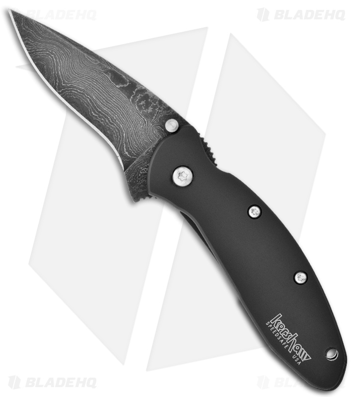 Kershaw Scallion Assisted Opening Knife Black (2.25" Damascus ...